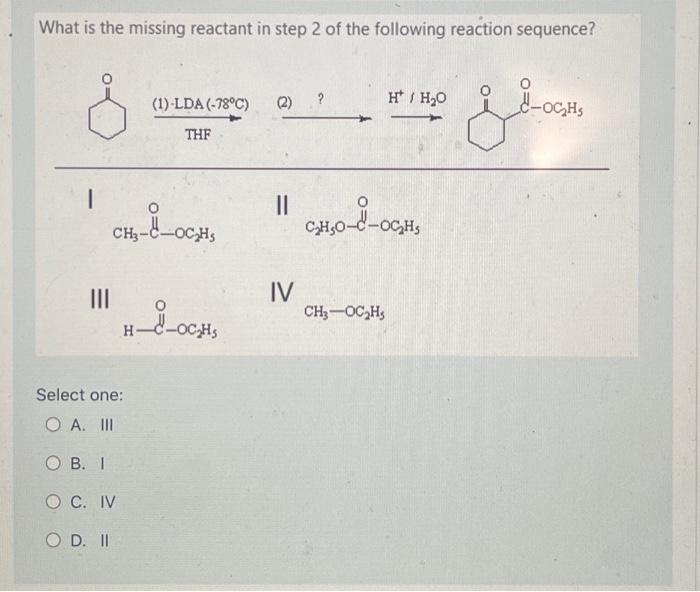 Solved What is the missing reactant in step 2 of the | Chegg.com