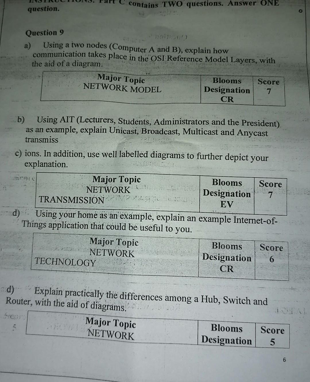 Solved question. Question 9 a) Using a two nodes (Computer A | Chegg.com