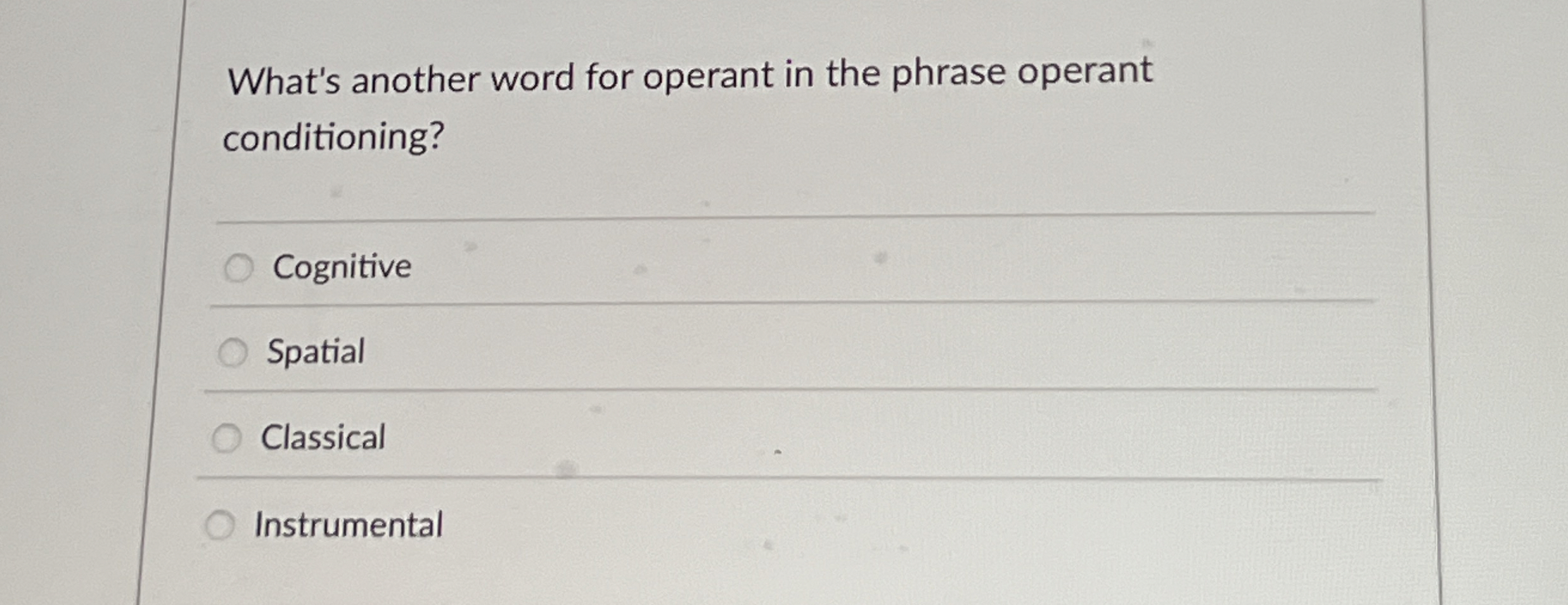 Solved What's another word for operant in the phrase | Chegg.com