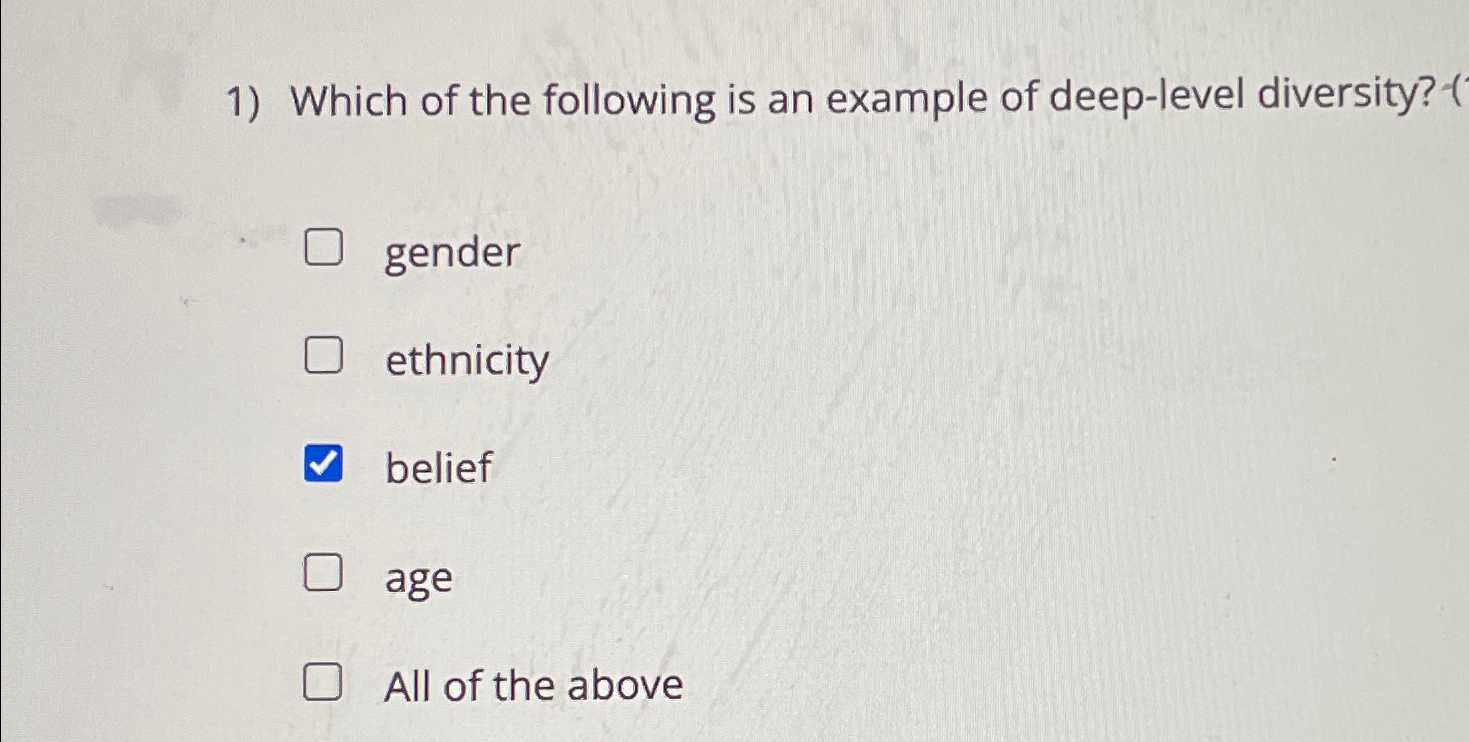 Solved Which of the following is an example of deep-level | Chegg.com