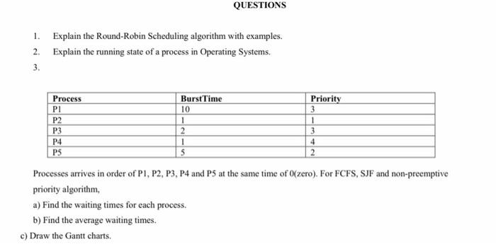 Solved QUESTIONS 1. Explain the Round-Robin Scheduling | Chegg.com