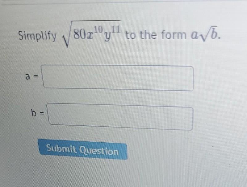 Solved Simplify 180.c10y11 to the form avd. a = b = = Submit | Chegg.com