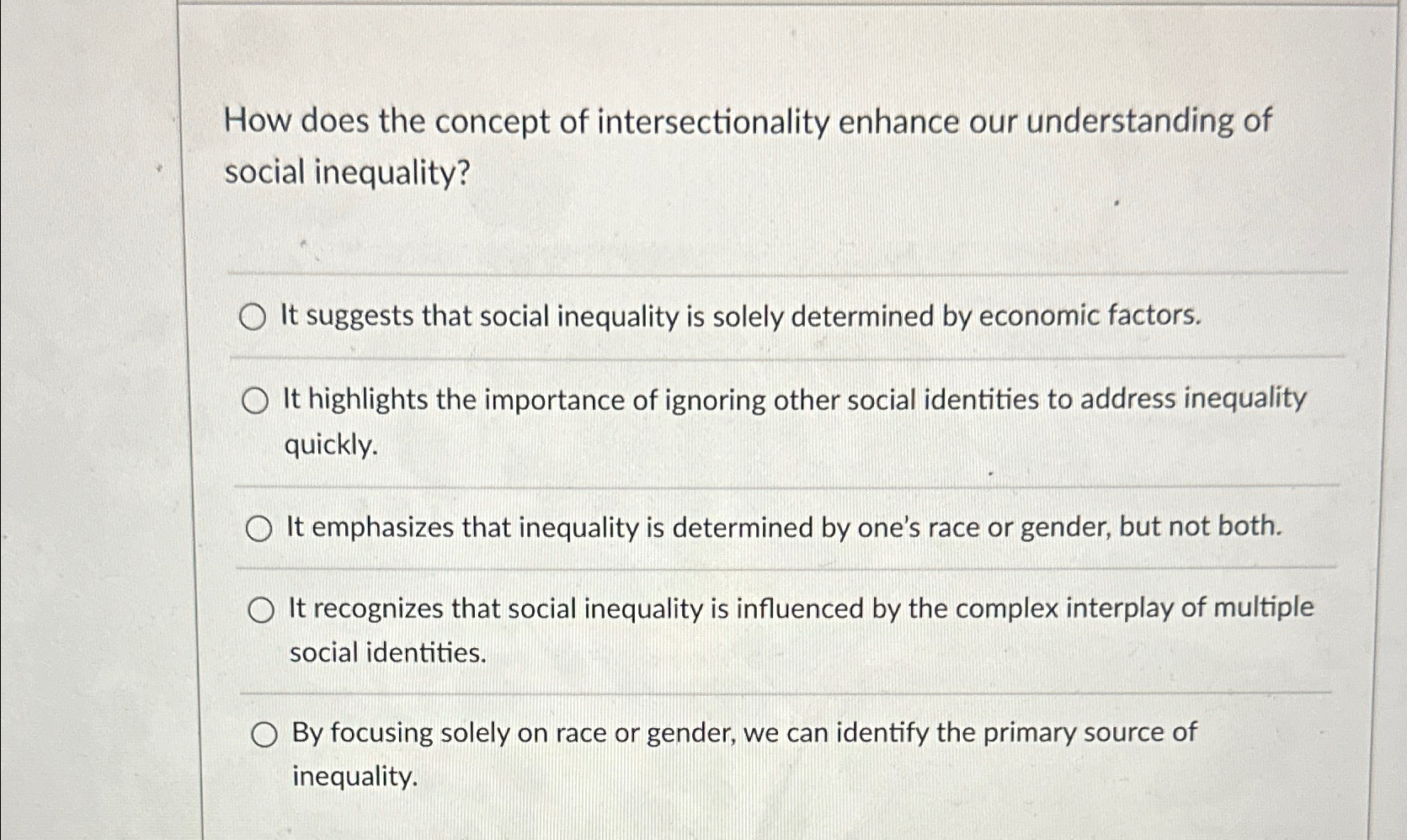 Solved How does the concept of intersectionality enhance our | Chegg.com