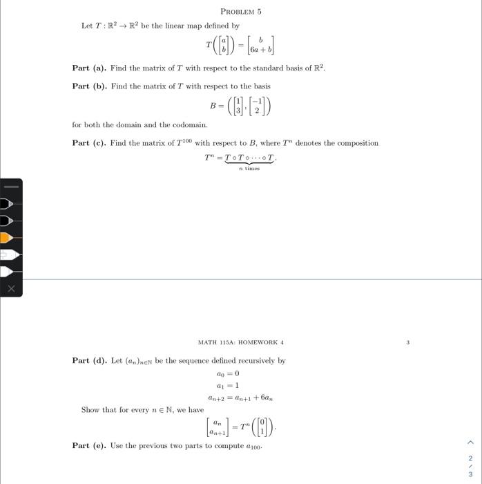 Solved Let T:R2→R2 be the linear map defined by | Chegg.com