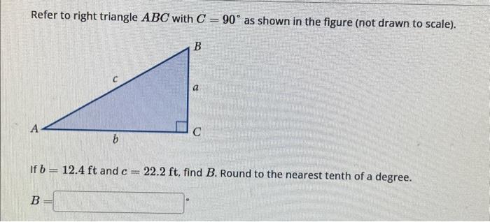Solved Refer to right triangle ABC with C=90∘ as shown in | Chegg.com
