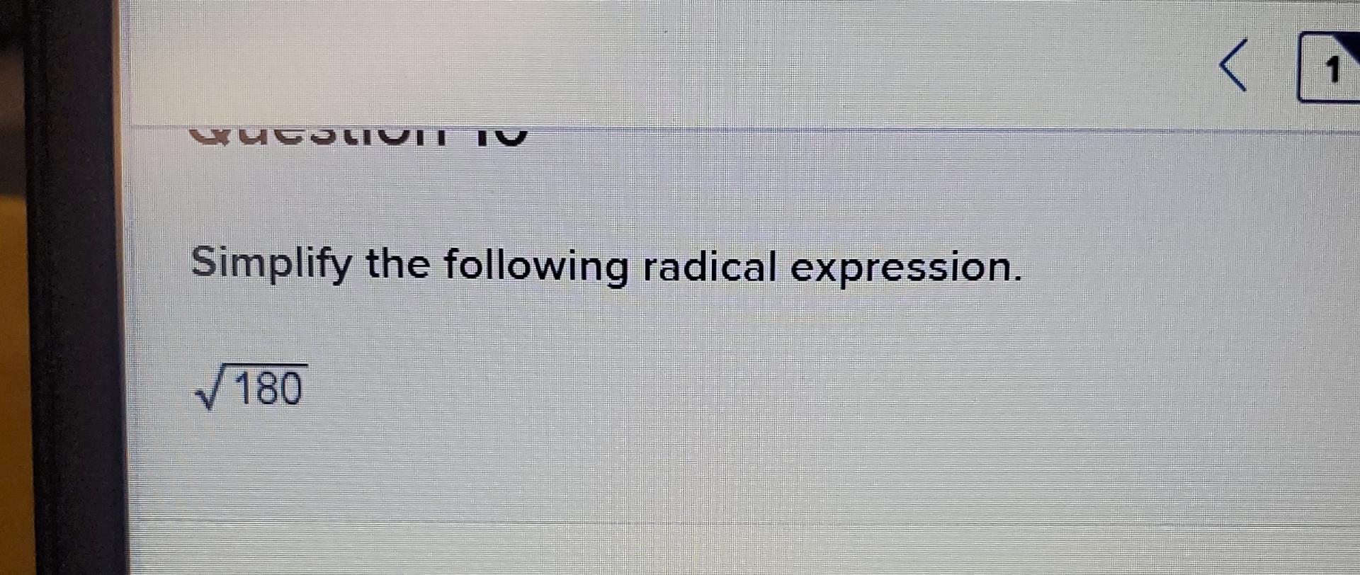 Solved Simplify the following radical expression.1802 | Chegg.com