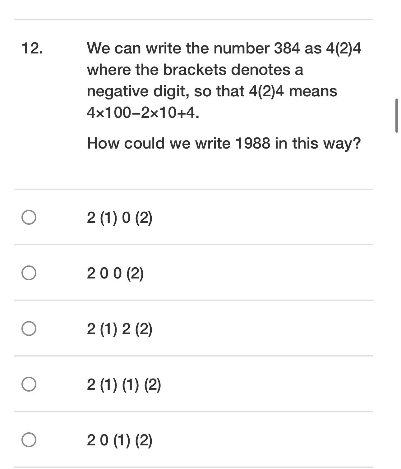 Solved We can write the number 384 ﻿as 4(2)4 ﻿where the | Chegg.com