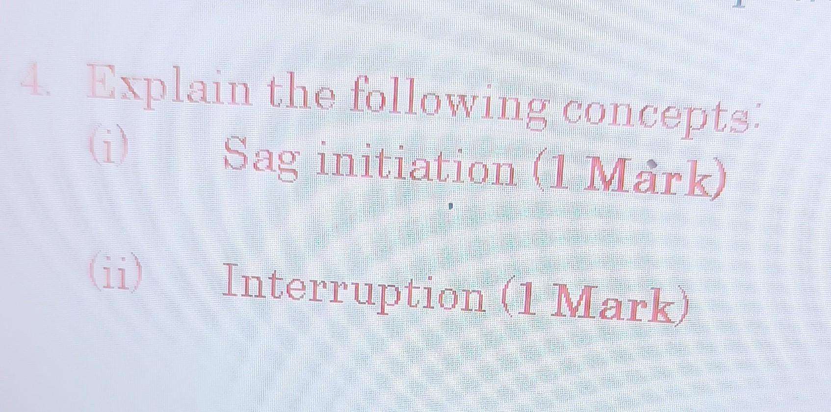 Solved Explain the following concepts:(i) ﻿Sag initiation (1 | Chegg.com