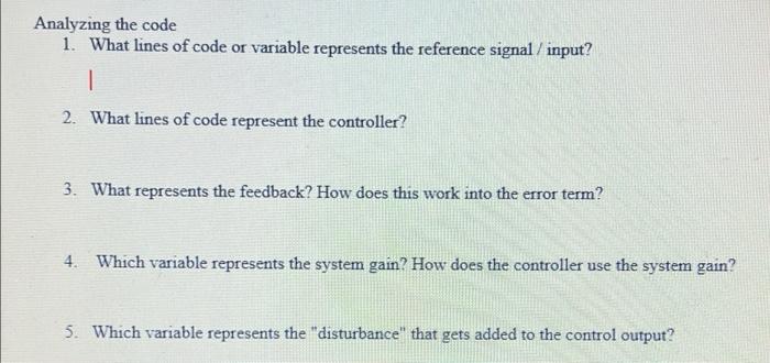 Solved Analyzing the code 1. What lines of code or variable | Chegg.com