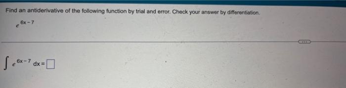 Solved Find An Antiderivative Of The Following Function By