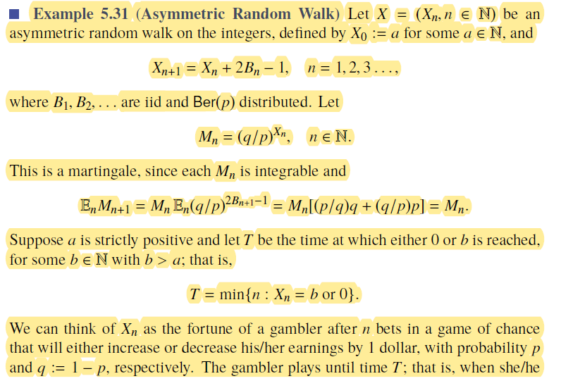 Solved = I Example 5.31 (Asymmetric Random Walk) Let X = | Chegg.com