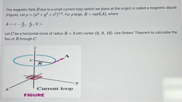 Solved The magnetic field B due to a small current loop | Chegg.com