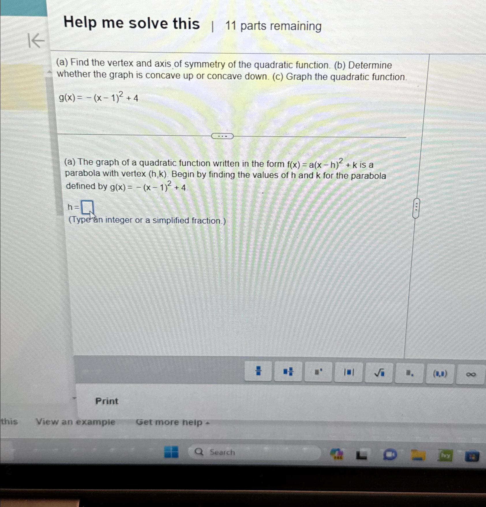 Solved Help me solve this11 ﻿parts remaining(a) ﻿Find the | Chegg.com