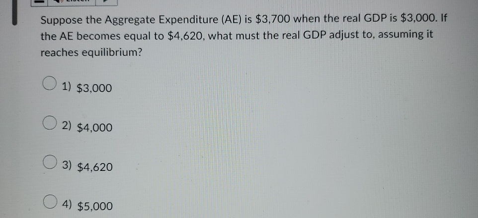 Solved Suppose the Aggregate Expenditure (AE) ﻿is $3,700 | Chegg.com
