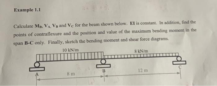 Solved Calculate MB,VA,VB and VC for the beam shown below. | Chegg.com