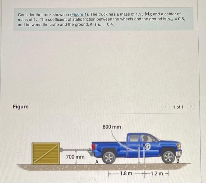 Solved Consider the buckstion in (Figues. 1). The truck has | Chegg.com