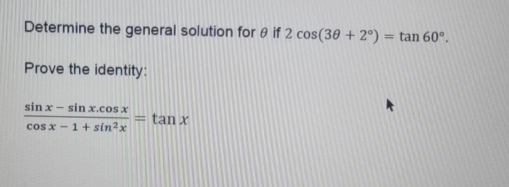 Solved Determine the general solution for θ ﻿if | Chegg.com