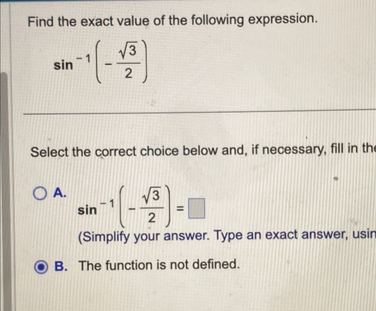 Solved Find the exact value of the following | Chegg.com
