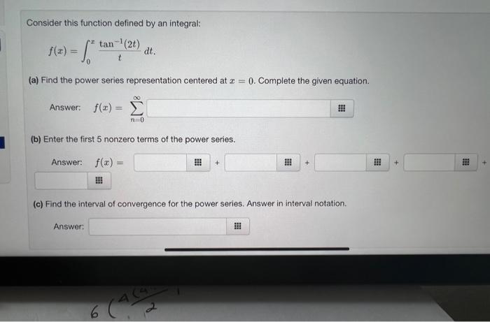 Solved Consider this function defined by an integral: | Chegg.com