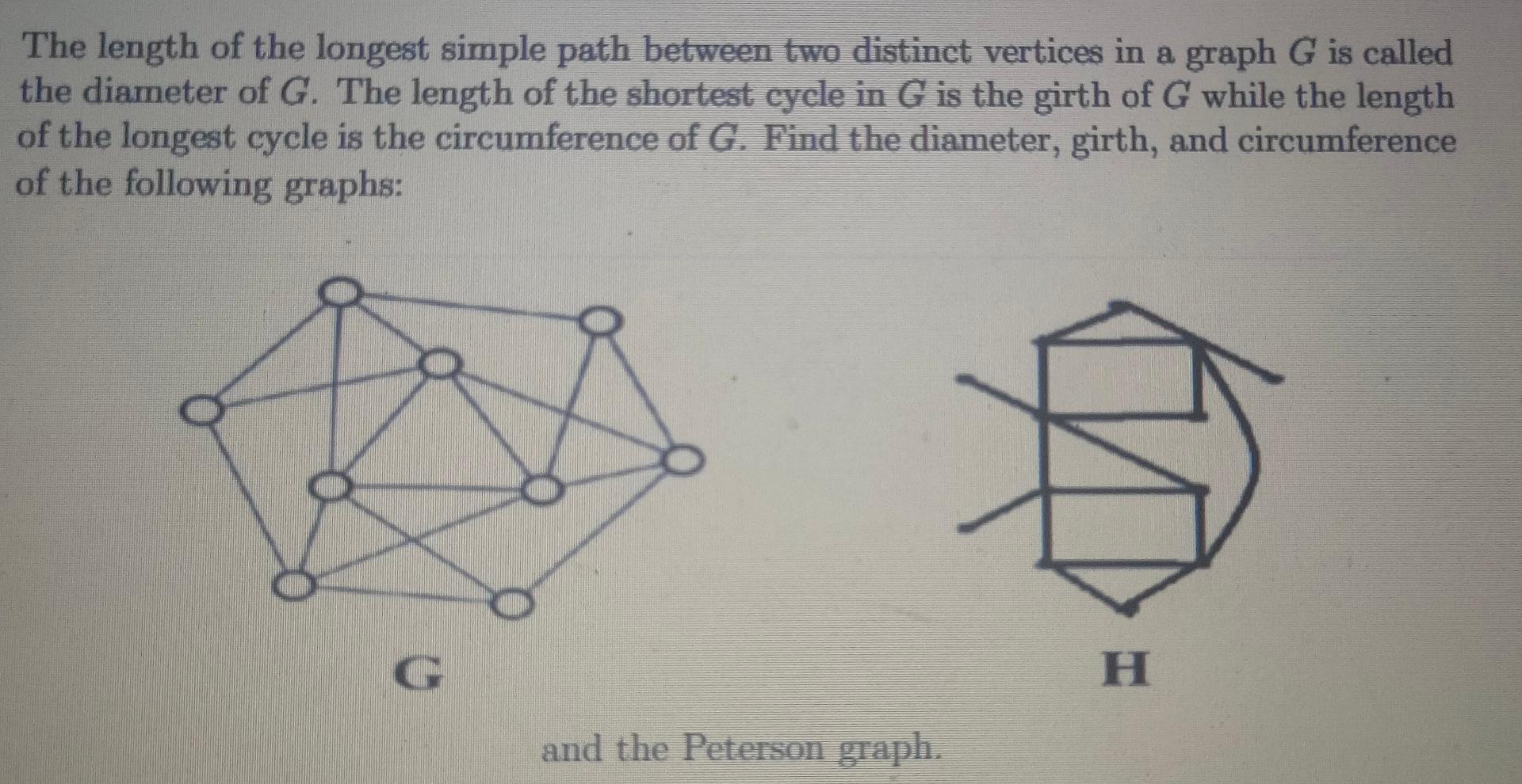 Solved The length of the longest simple path between two | Chegg.com