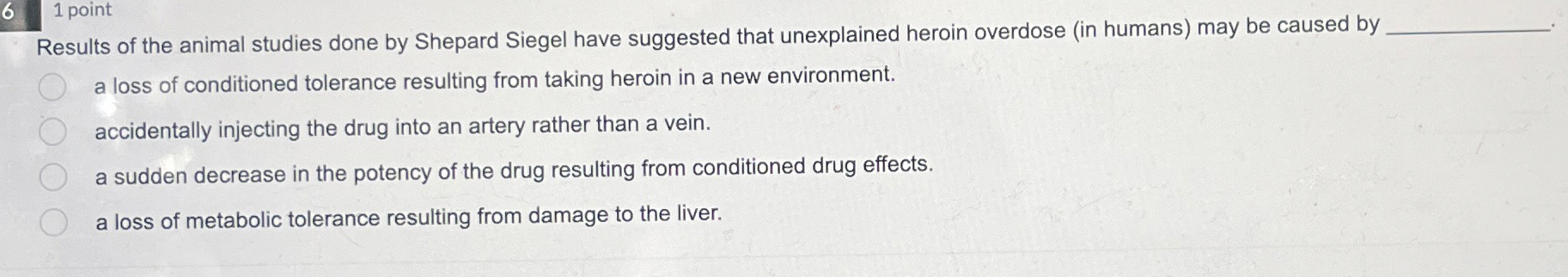 Solved 61 ﻿pointResults of the animal studies done by | Chegg.com