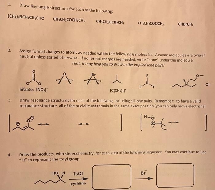 Solved 1. Draw line-angle structures for each of the | Chegg.com
