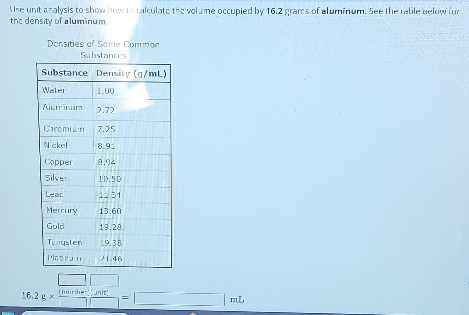 Use unit analysis to show how to calculate the volume | Chegg.com