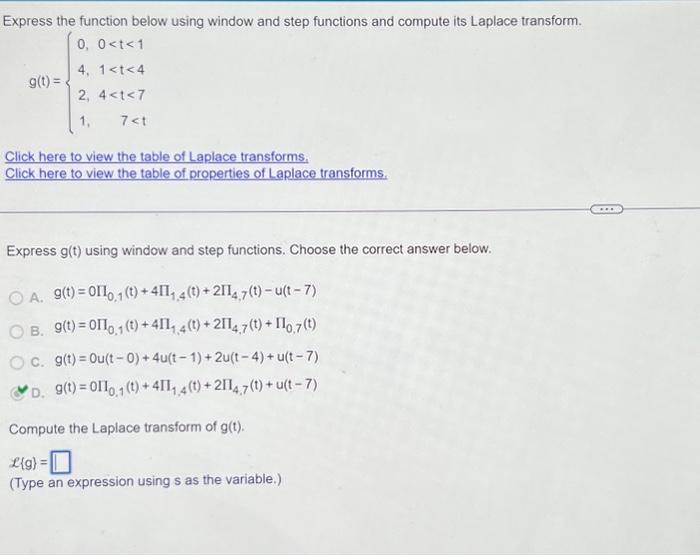 Solved Express The Function Below Using Window And Step