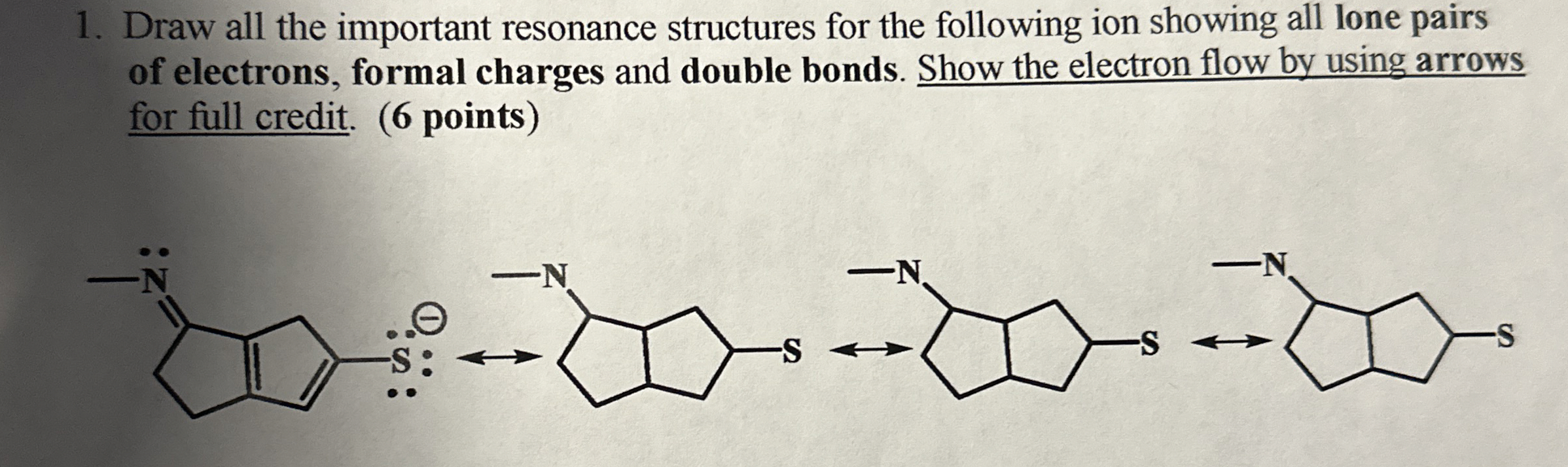 Solved Draw all the important resonance structures dor the | Chegg.com