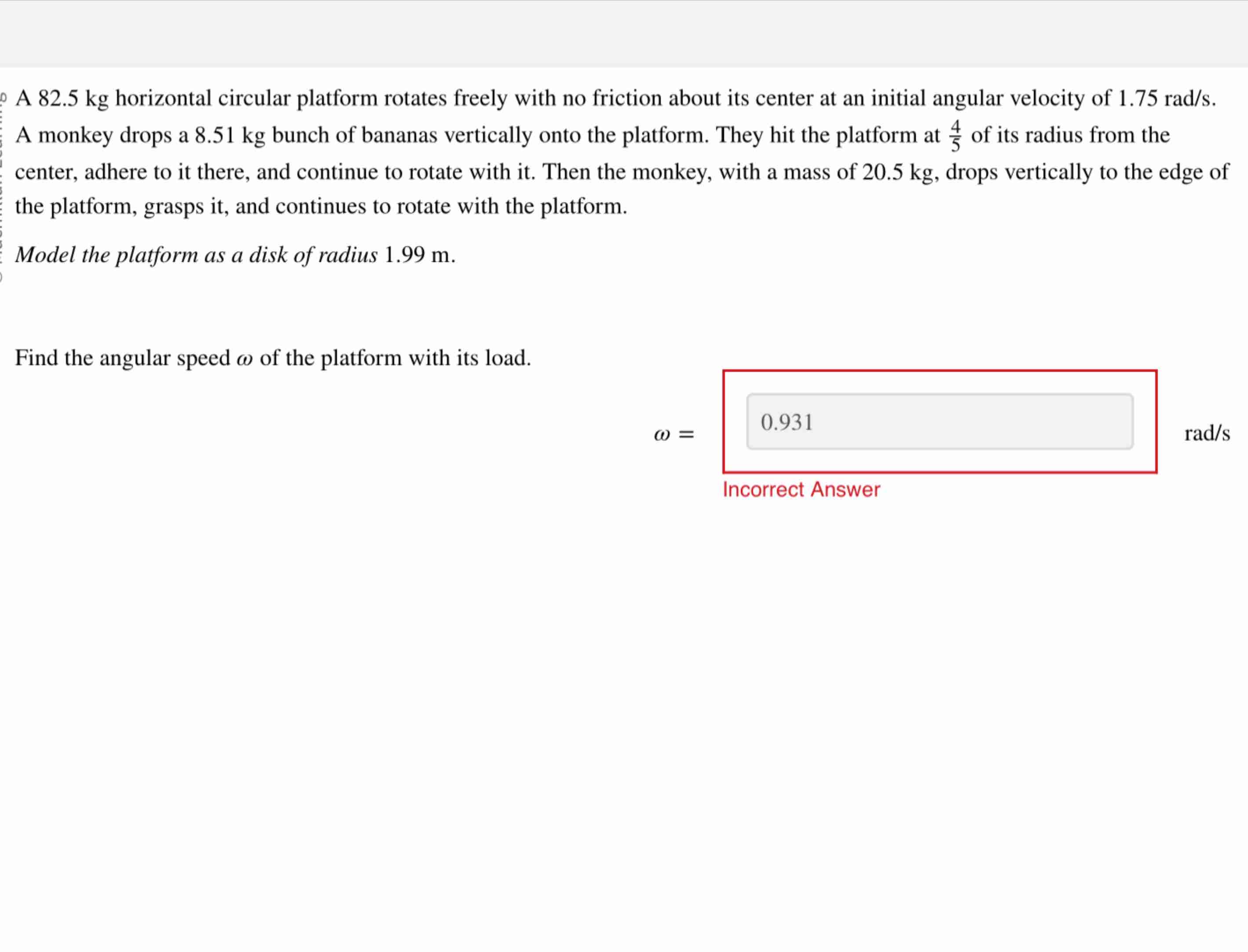Solved A 82.5 ﻿kg horizontal circular platform rotates | Chegg.com