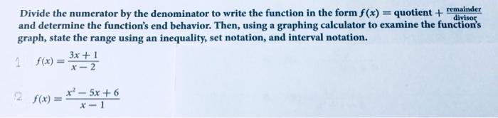Solved remainder divisor Divide the numerator by the | Chegg.com