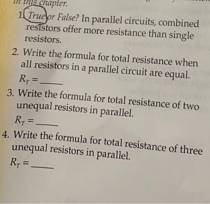 Solved 2. When you combine resistances together, you form | Chegg.com