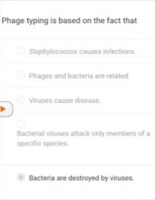 Solved Phage typing is based on the fact that Staphylococcus | Chegg.com