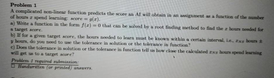 Solved Problem 1 A complicated non-linear function predicts | Chegg.com