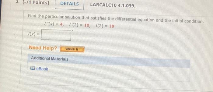 Solved 2. 0/1 Points) DETAILS PREVIOUS ANSWERS LARCALC10 | Chegg.com Solved 2. 0/1 Points) DETAILS PREVIOUS ANSWERS LARCALC10 | Chegg.com