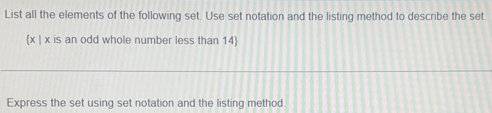 Solved List all the elements of the following set. Use set | Chegg.com