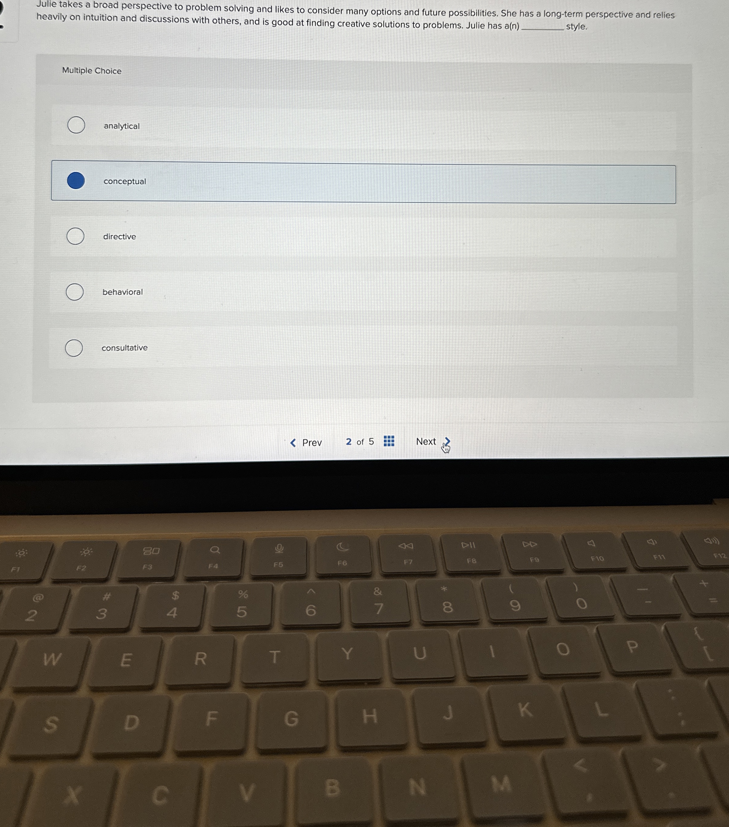 Solved Julie takes a broad perspective to problem solving | Chegg.com