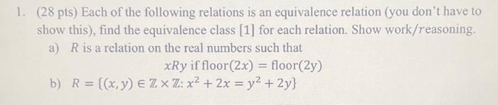 Solved 1. (28 pts) Each of the following relations is an | Chegg.com