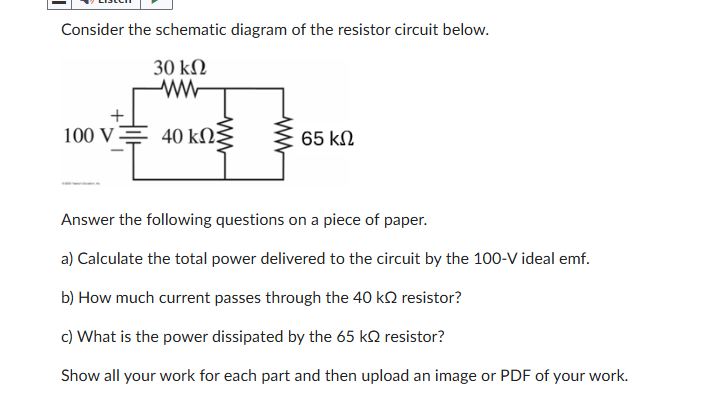 Solved Consider the schematic diagram of the resistor | Chegg.com