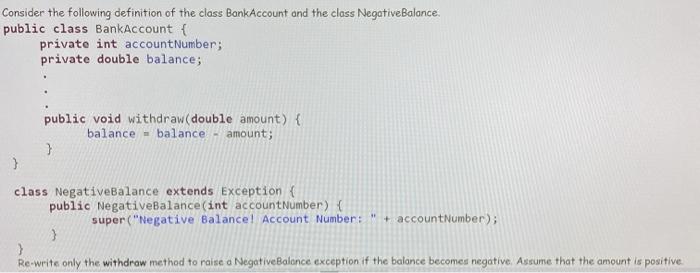 Solved Consider the following definition of the class Bank | Chegg.com