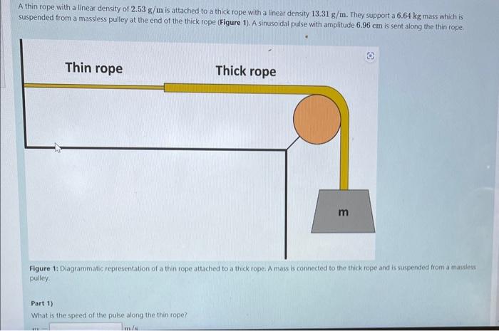 Solved A thin rope with a linear density of 2.53 g/m is | Chegg.com