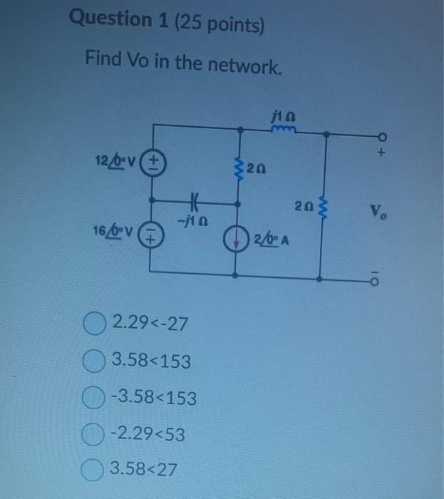 Solved Find Vo in the network. 2.29