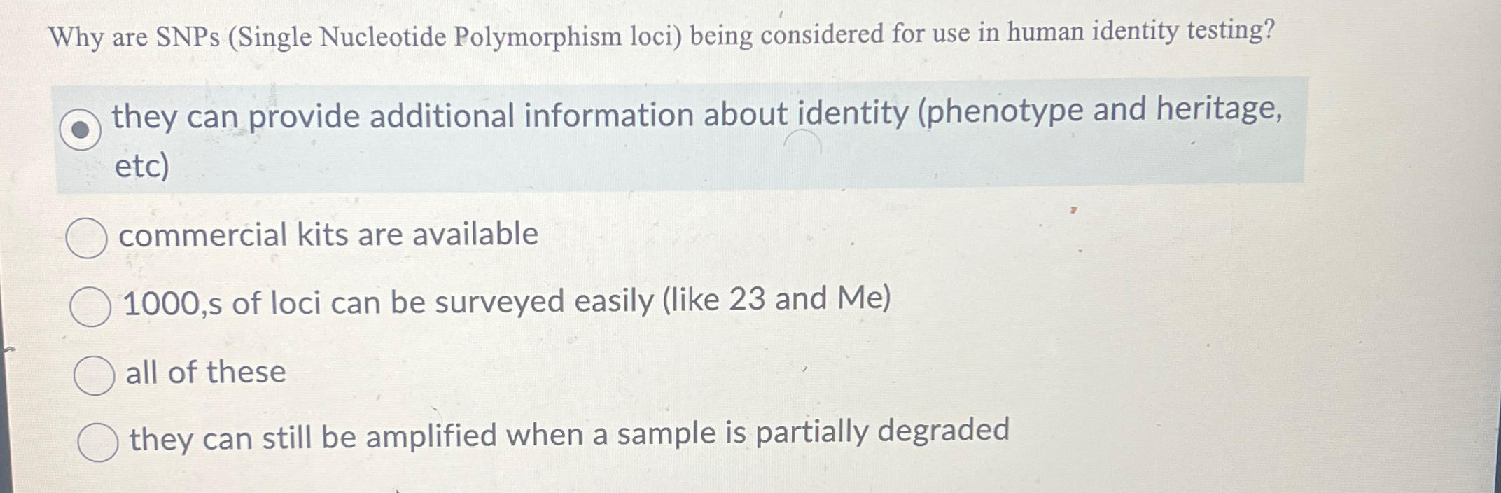Solved Why are SNPs (Single Nucleotide Polymorphism loci) | Chegg.com