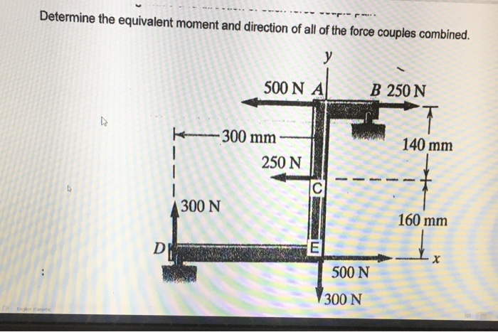 Solved re Determine the equivalent moment and direction of | Chegg.com