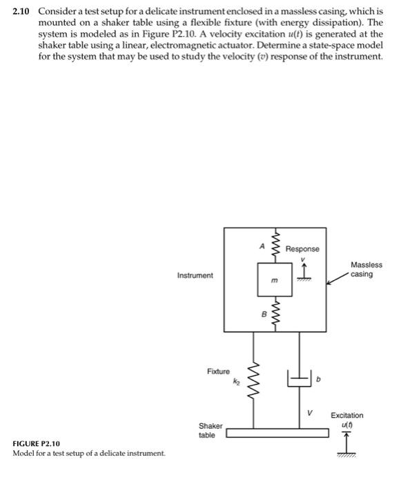 Solved 2.10 Consider a test setup for a delicate instrument | Chegg.com