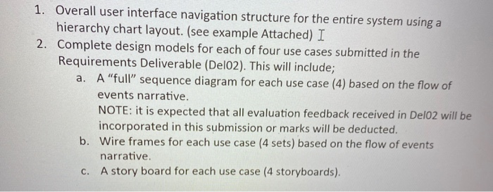 1. Overall user interface navigation structure for | Chegg.com
