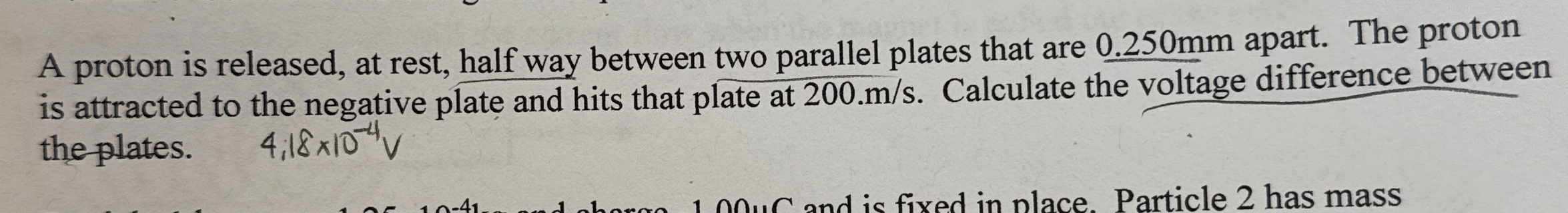 Solved A proton is released, at rest, half way between two | Chegg.com