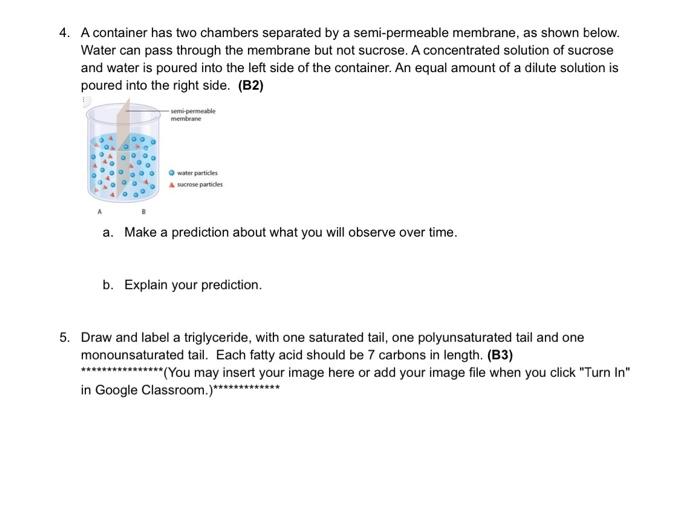 Solved 4. A container has two chambers separated by a | Chegg.com