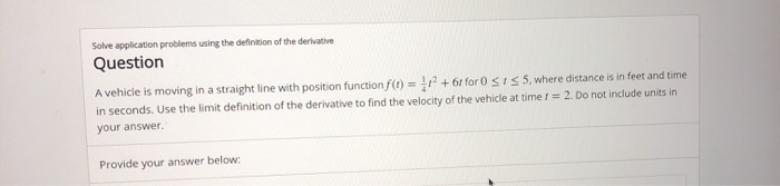 Solved Solve application problems using the definition of | Chegg.com
