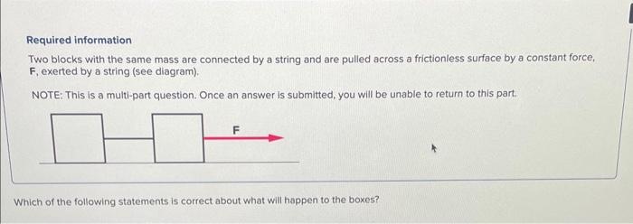 Solved Required Information Two Blocks With The Same Mass
